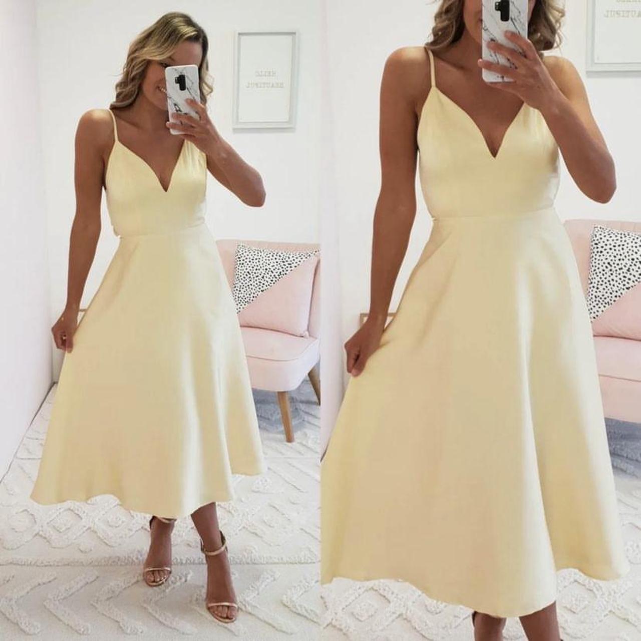 Gorge Oh Hello Clothing Demi Satin Midi Dress (size... - Depop