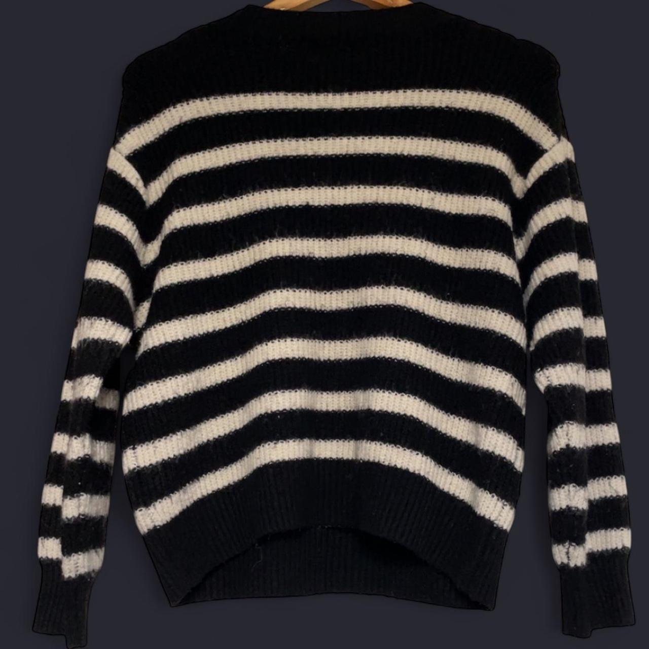 Black and white striped H&M sweater #stripes Bit... | Depop