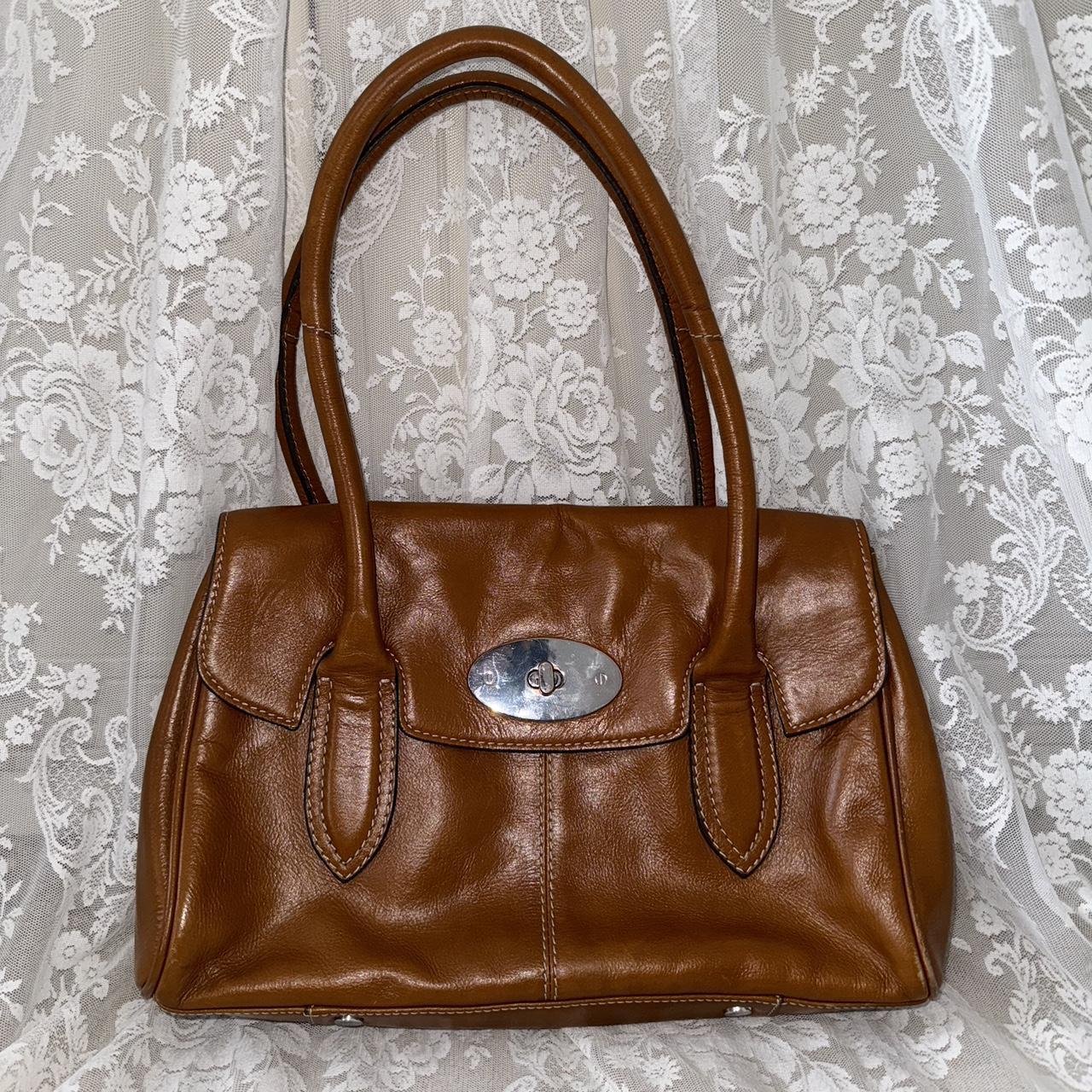 brown vintage 90s leather clarks bag in such good... - Depop