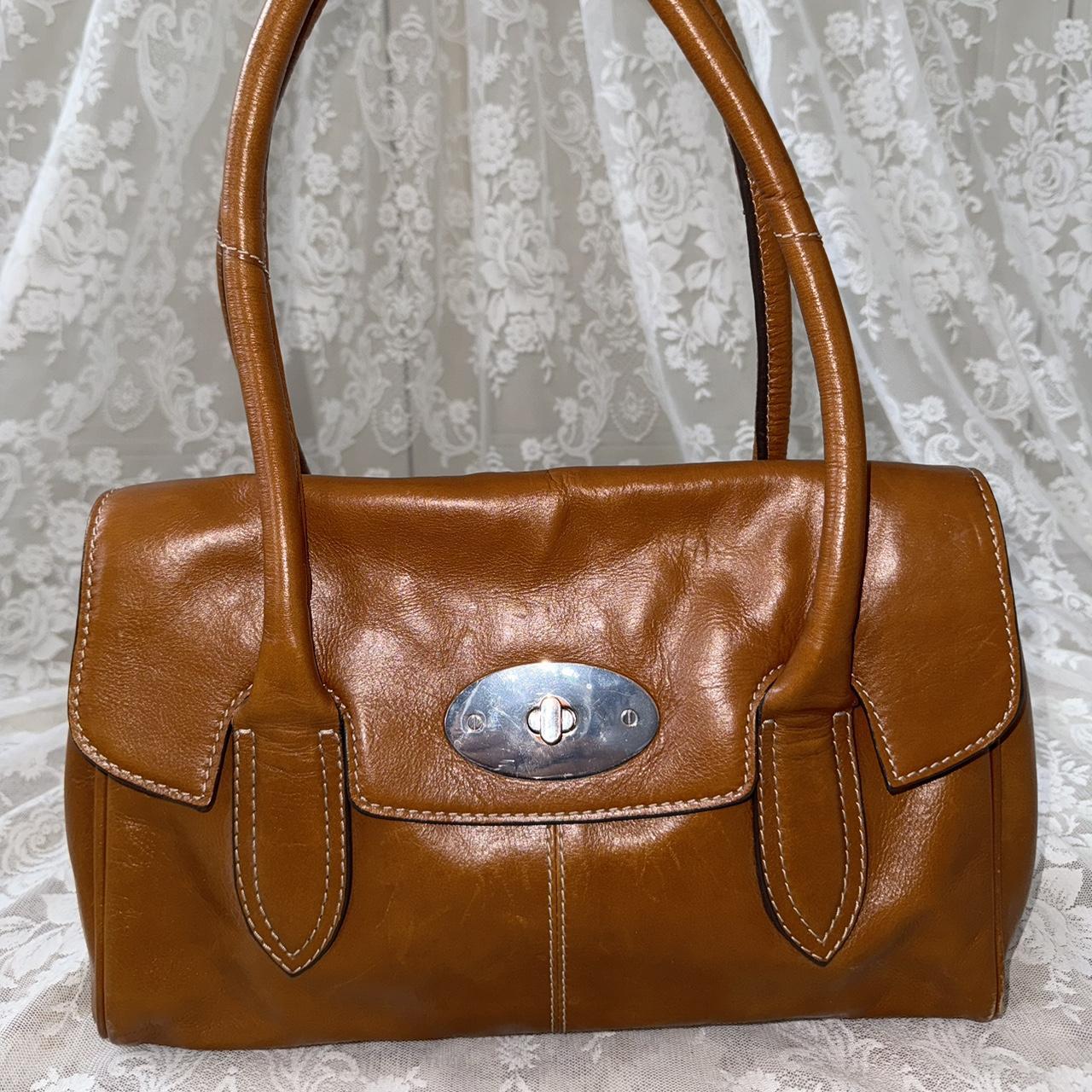 brown vintage 90s leather clarks bag in such good... - Depop