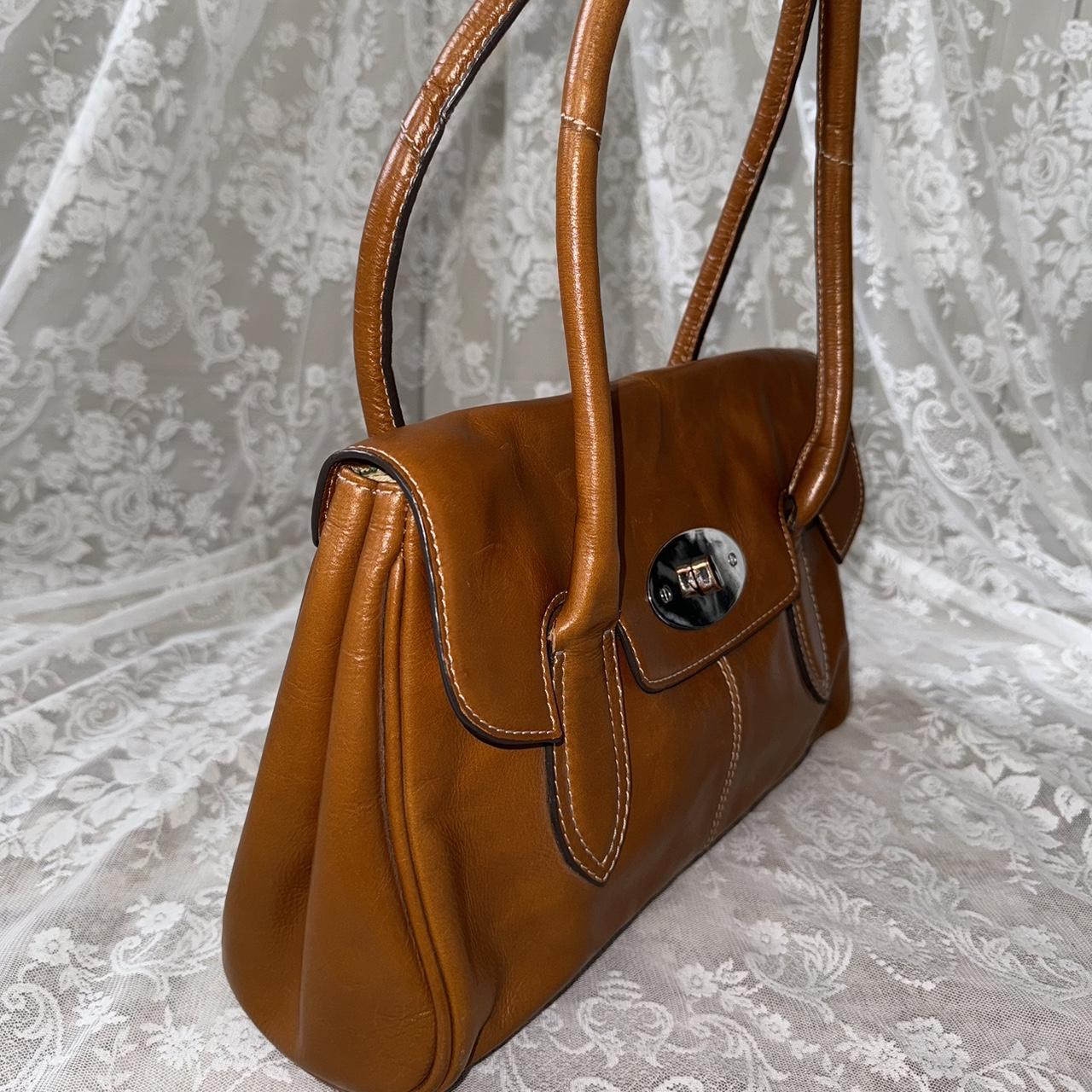 brown vintage 90s leather clarks bag in such good... - Depop