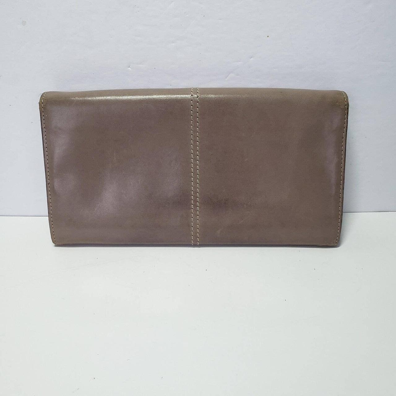 TOD'S Taupe Gray Smooth Leather Continental Wallet... - Depop