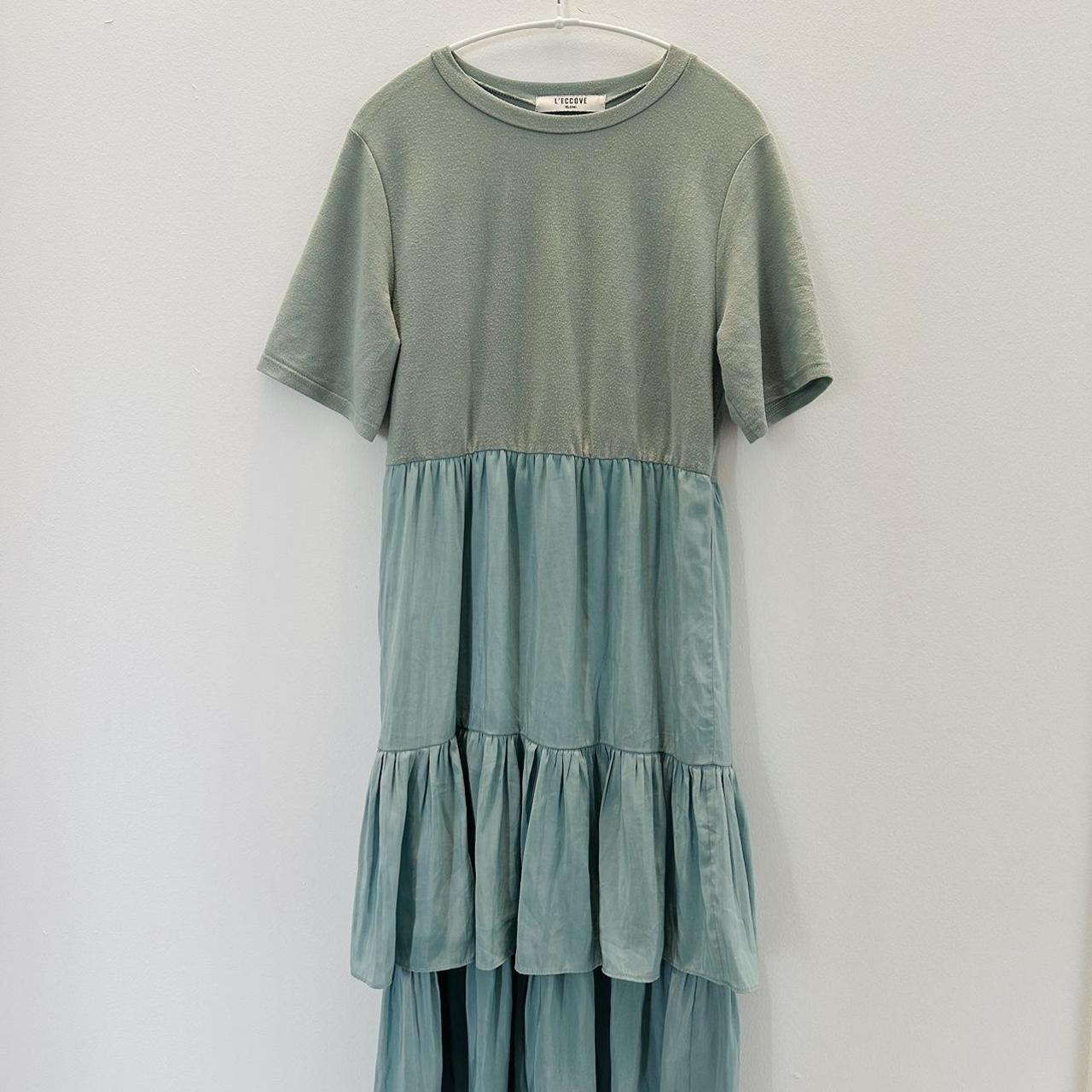 K-Fashion Green Dress Condition: Gently used with no... - Depop