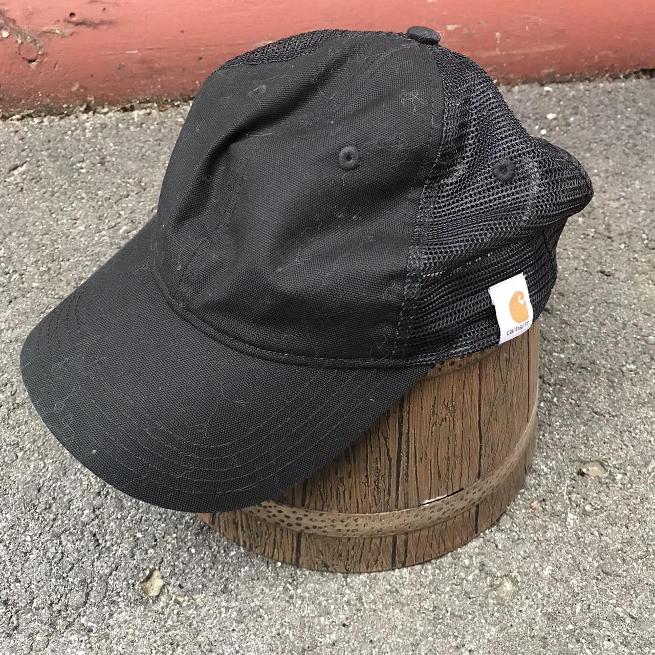 Carhart mesh snapback hat black and has been used... | Depop
