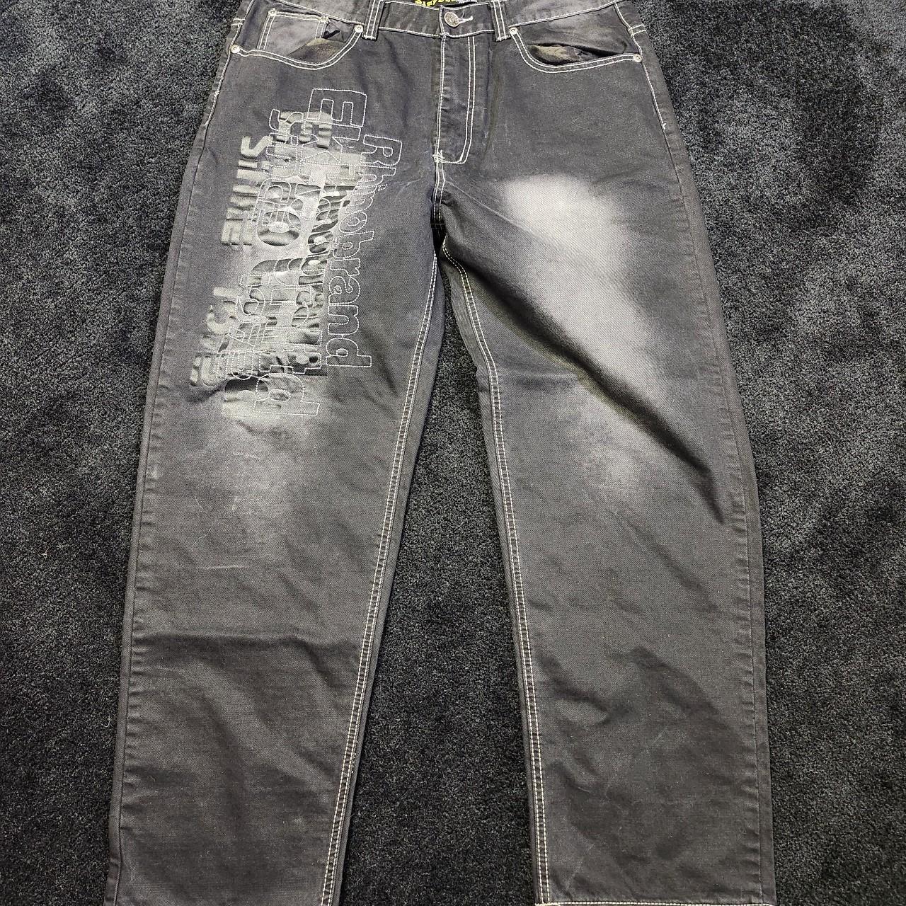 Y2K Play Bigg Embroidered Jeans Size 38 Waist / 30... - Depop