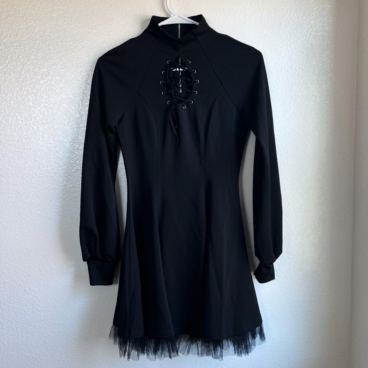 punk rave black gothic dress 🖤 cut of the dress... - Depop