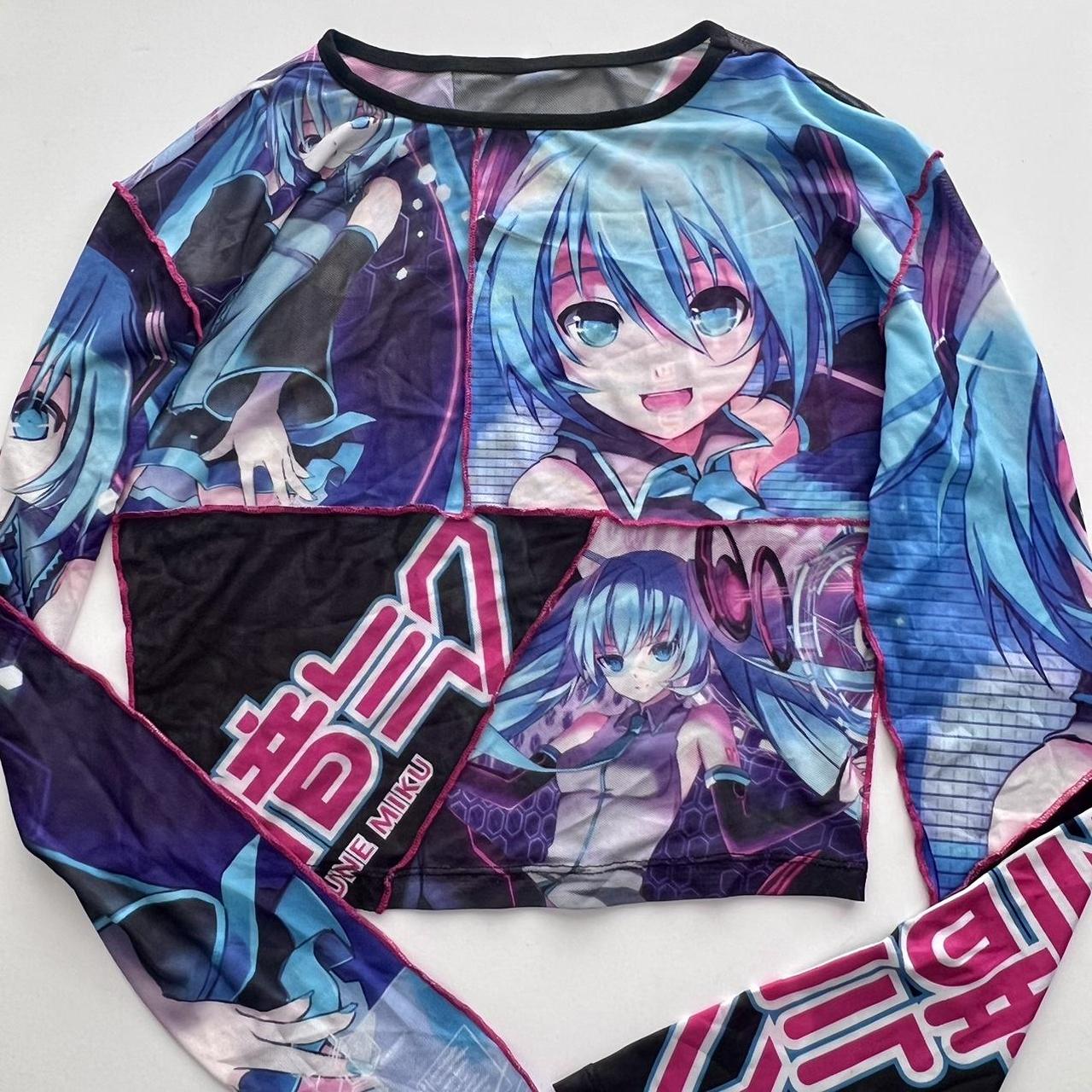 dolls kill x hatsune miku mesh top💕 is see... - Depop