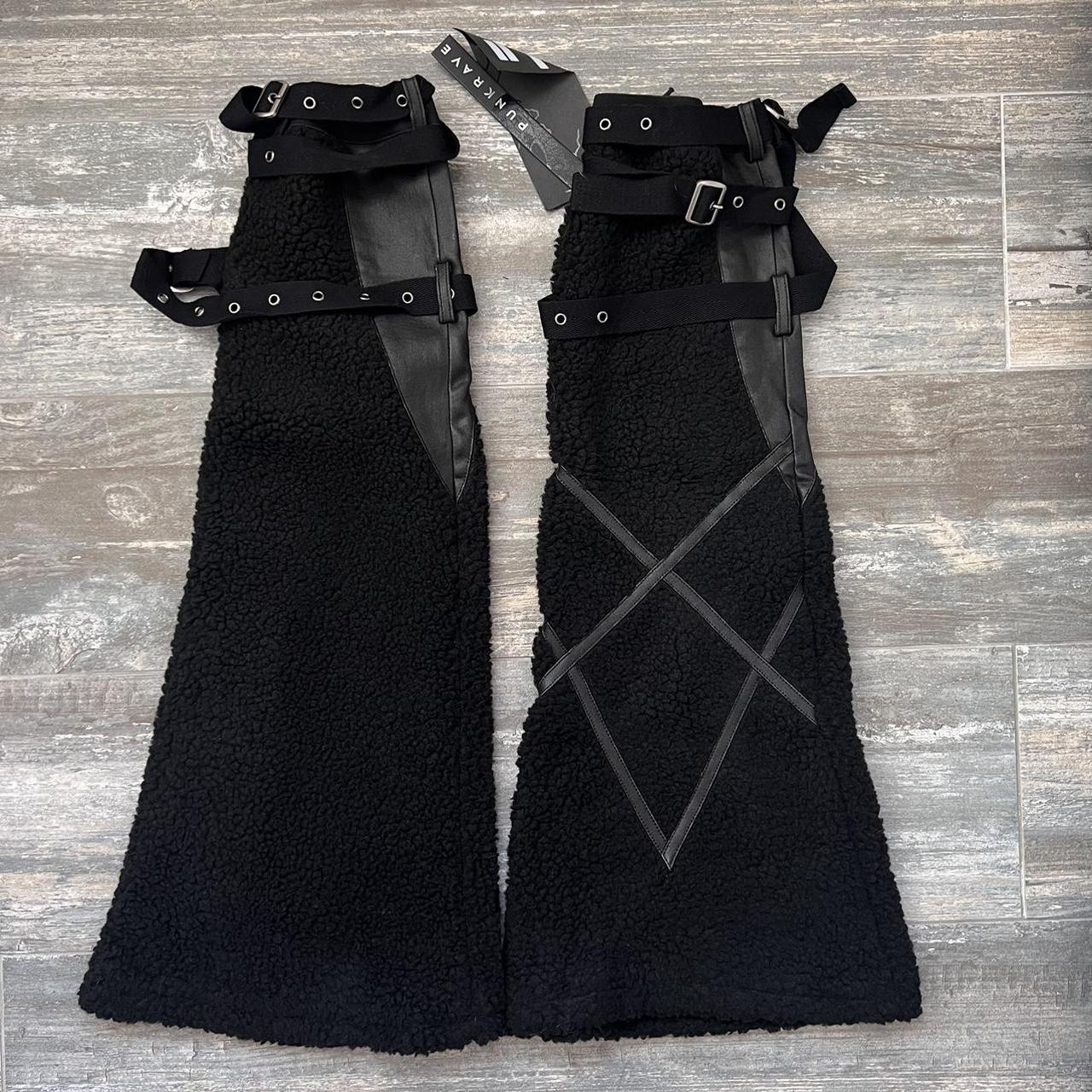 punk rave leg warmers/boot covers 🖤 sherpa... - Depop