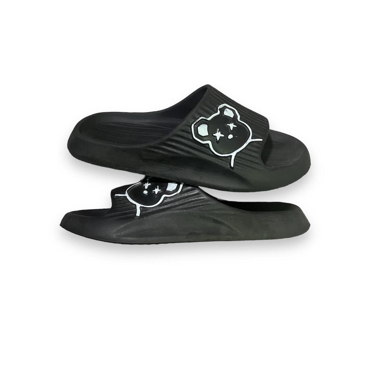 black bear slides size: 7 women desc: only worn... - Depop