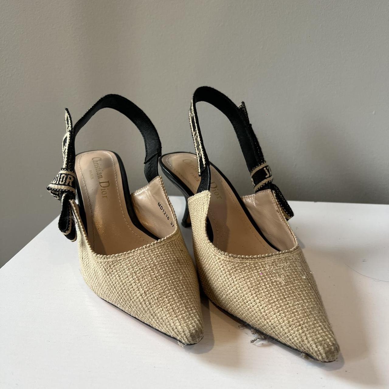 “Christian Dior” Slingback Kitten heel Size — 6/36... - Depop