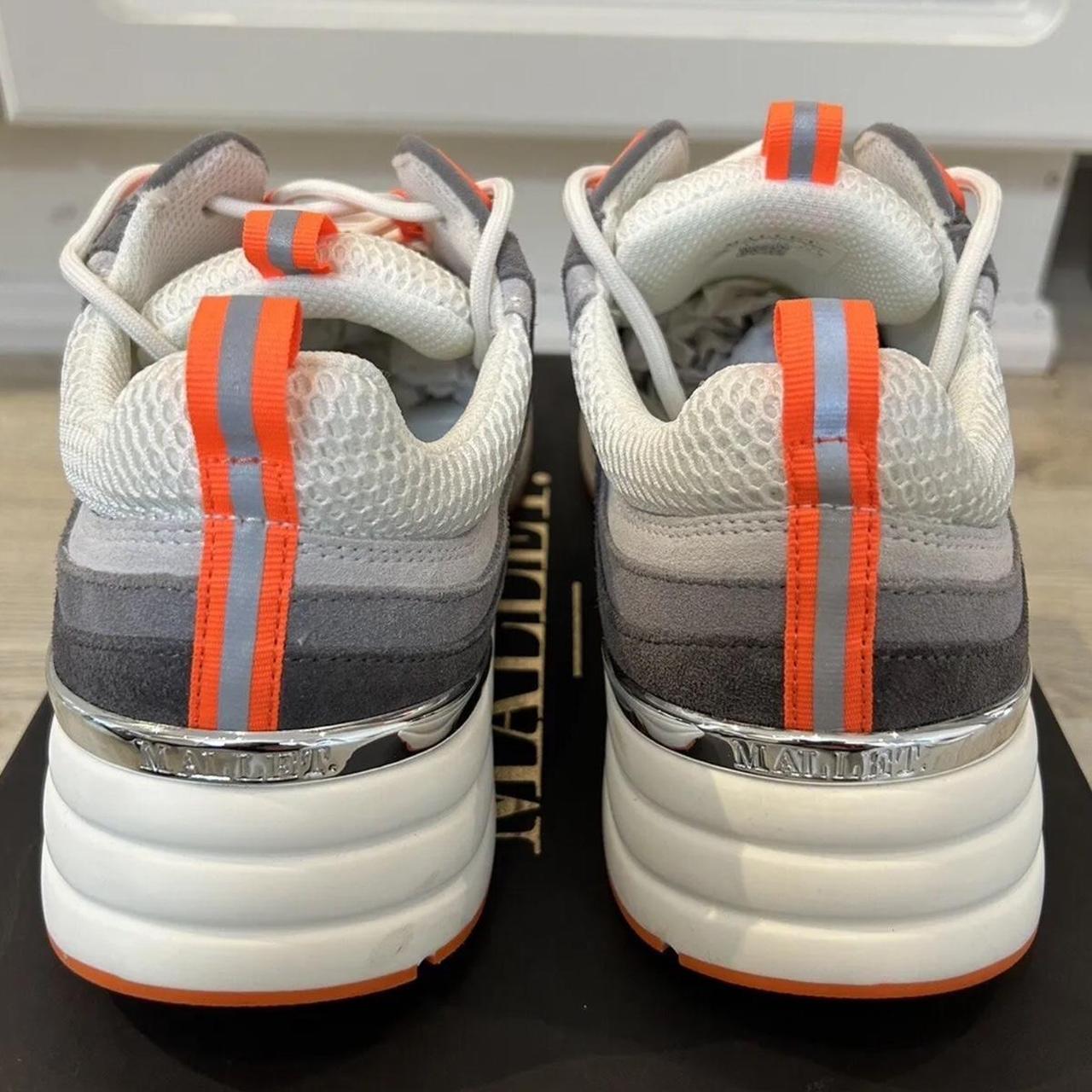 Mallet Cyrus Trainers UK Size 10 Grey / Orange... - Depop