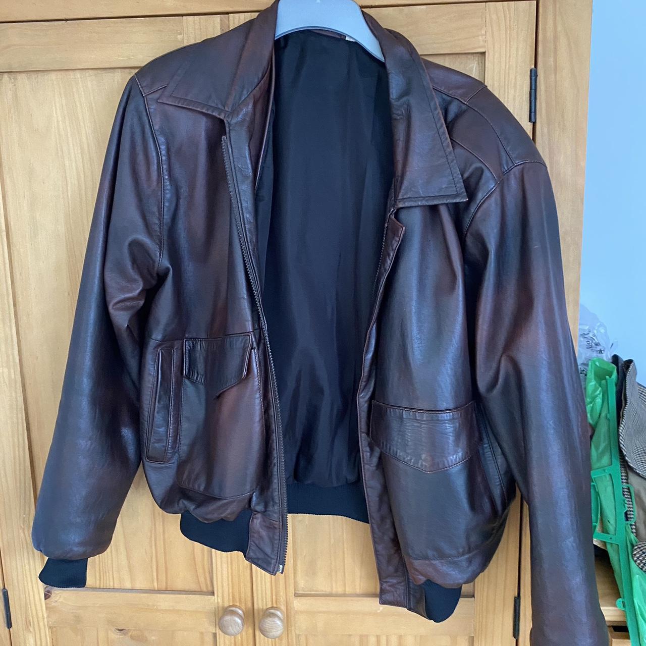 Vintage brown leather jacket Size Medium So lovely... - Depop