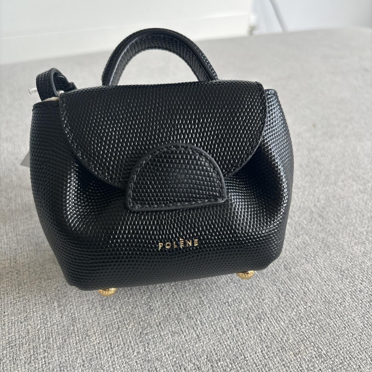 Polene - like new - micro shoulder bag - black and... - Depop