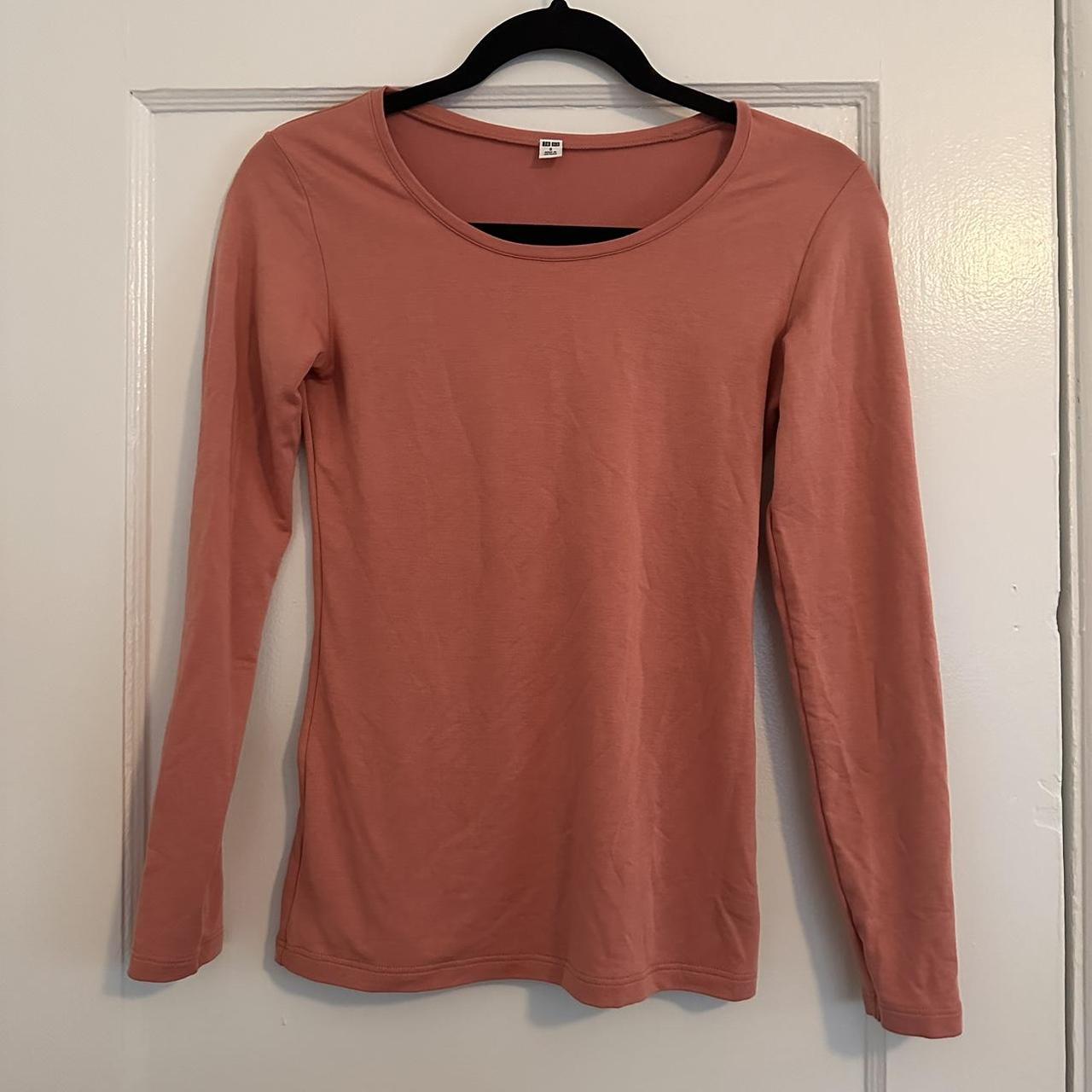 Small Uniqlo Heat Tech Thermal Long Sleeve Pink - Depop