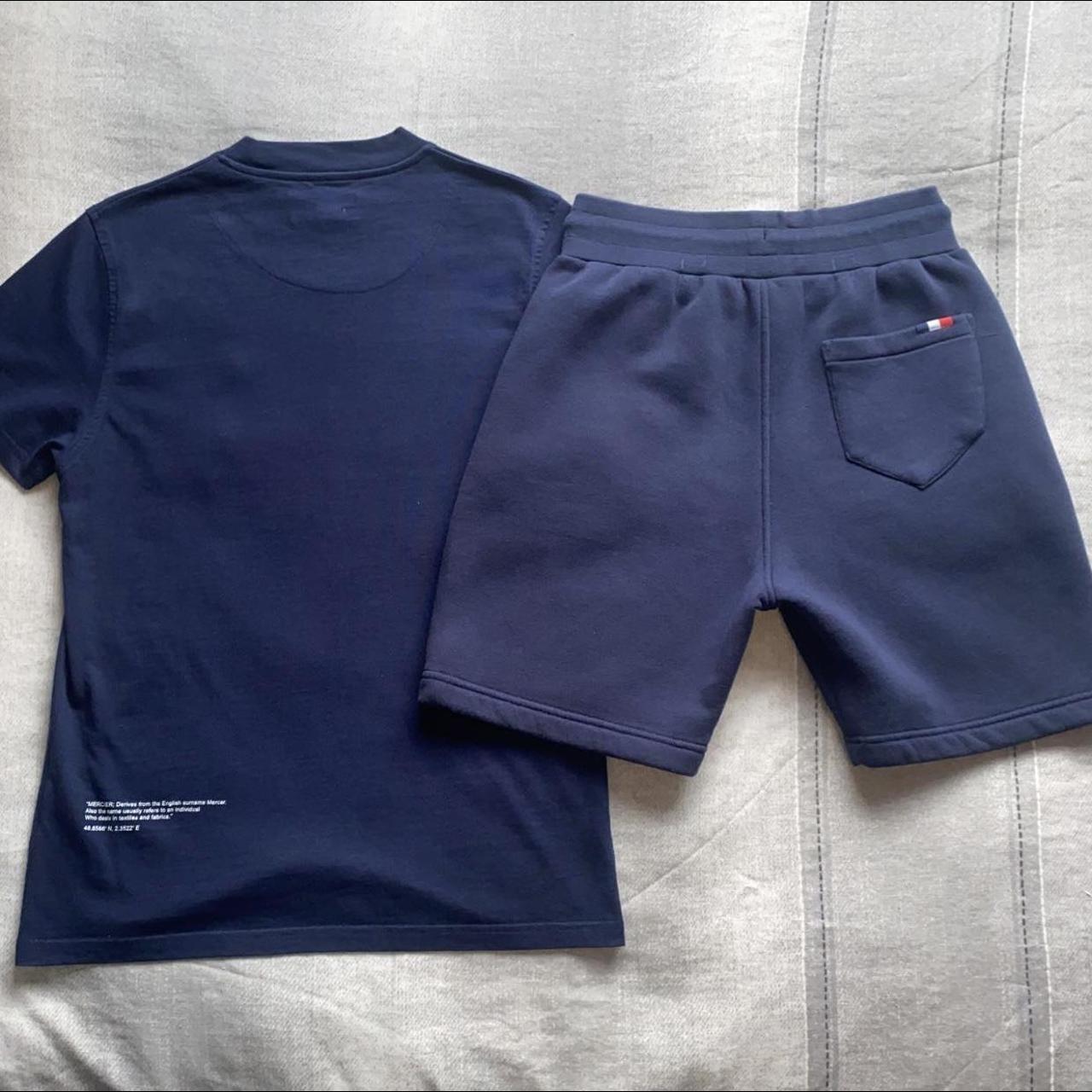 Mens Navy Blue Mercier T-shirt and shorts tracksuit... - Depop