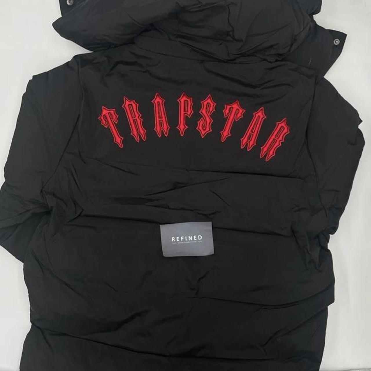 Mens Trapstar Irongate Black & Red puffer... - Depop
