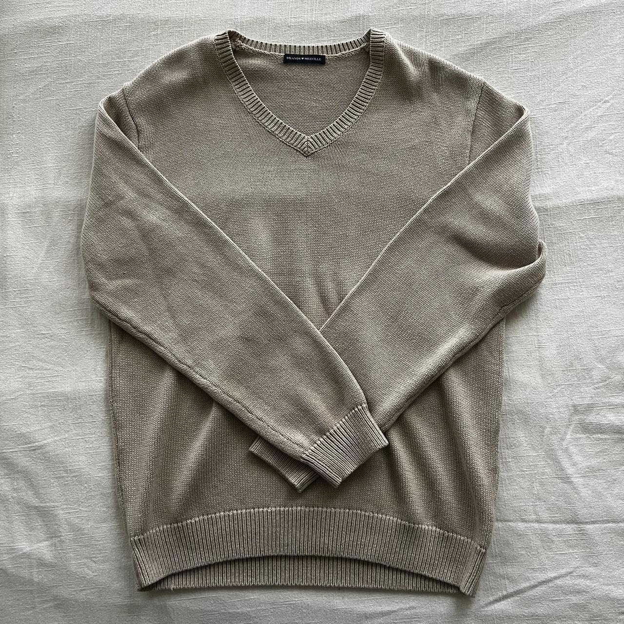 One size tan brandy Melville v neck sweater. - Depop