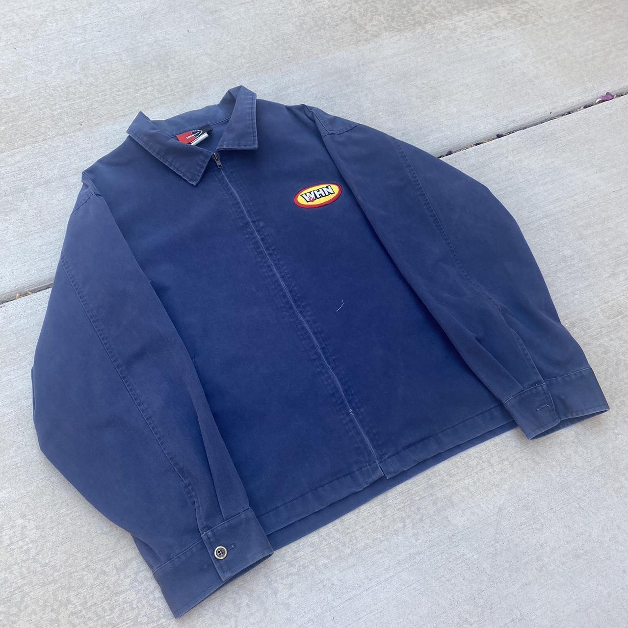 Navy blue detroit jacket size large in men's - Depop