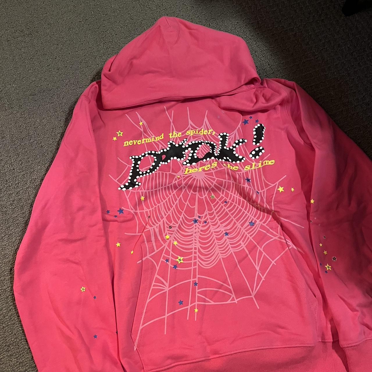 Pink Spider Hoodie Size M - Depop