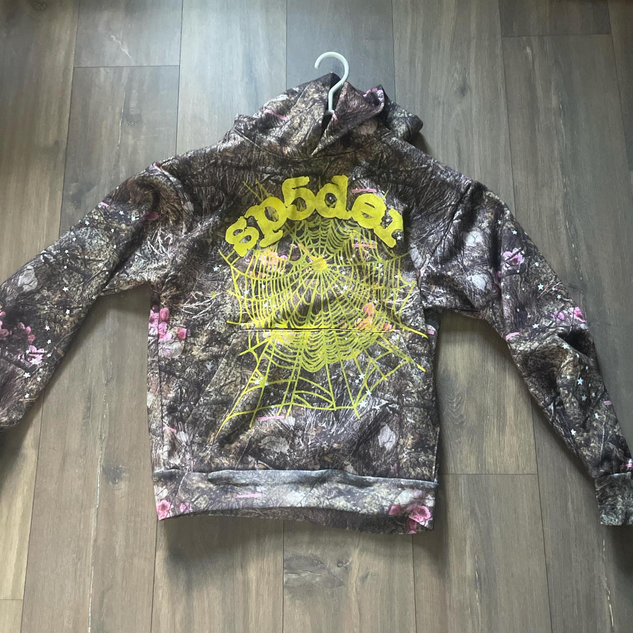 Camo Sp5der Hoodie | Depop