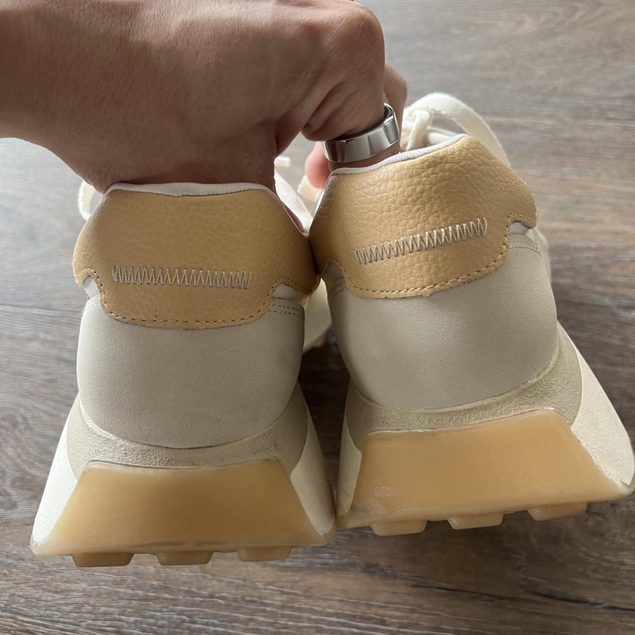 Women’s Zara Chunky Trainer Cream Sneakers 40... - Depop