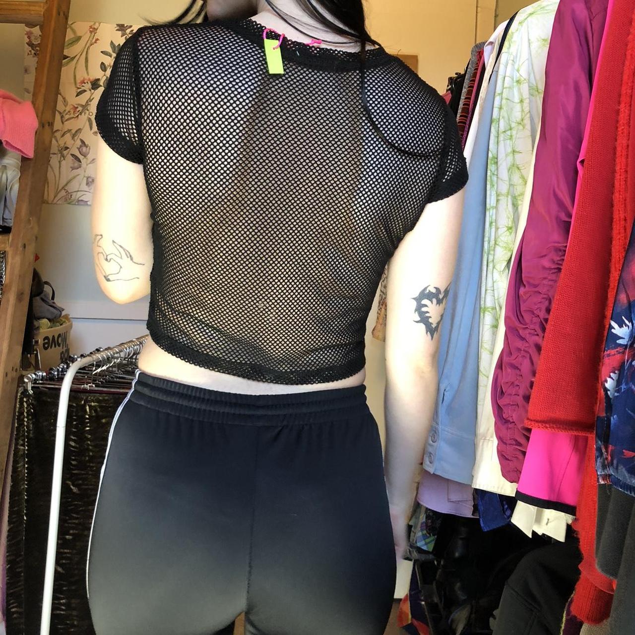 Cotton on fishnet crop top, size S - Depop