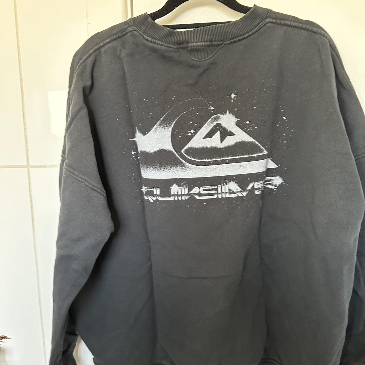 Quicksilver boxy black jumper, size L. - Depop