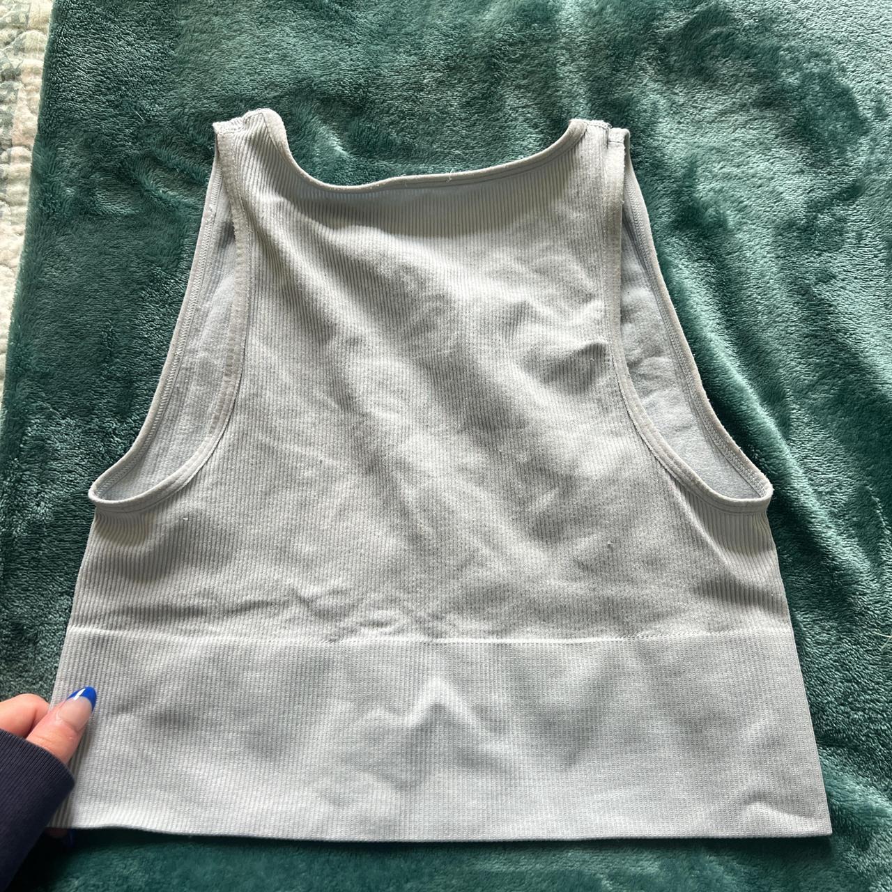 Light blue ribbed tank top bralette - fits women’s... | Depop