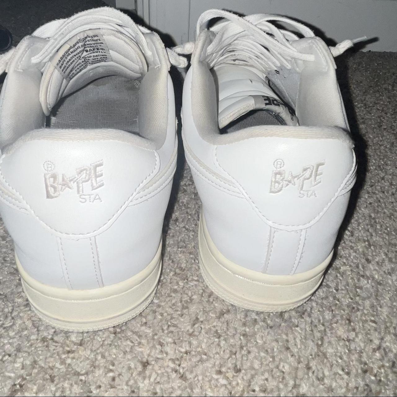 A Bathing Ape Bapesta Size 11.5 White Sneakers - Depop