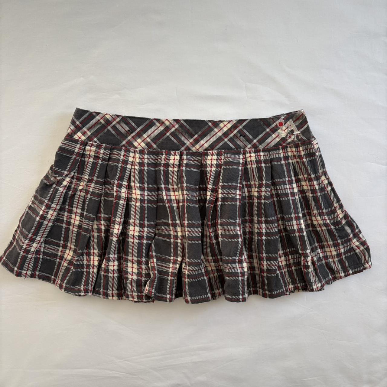 Pleated plaid micro mini skirt. Size 8 and in... | Depop