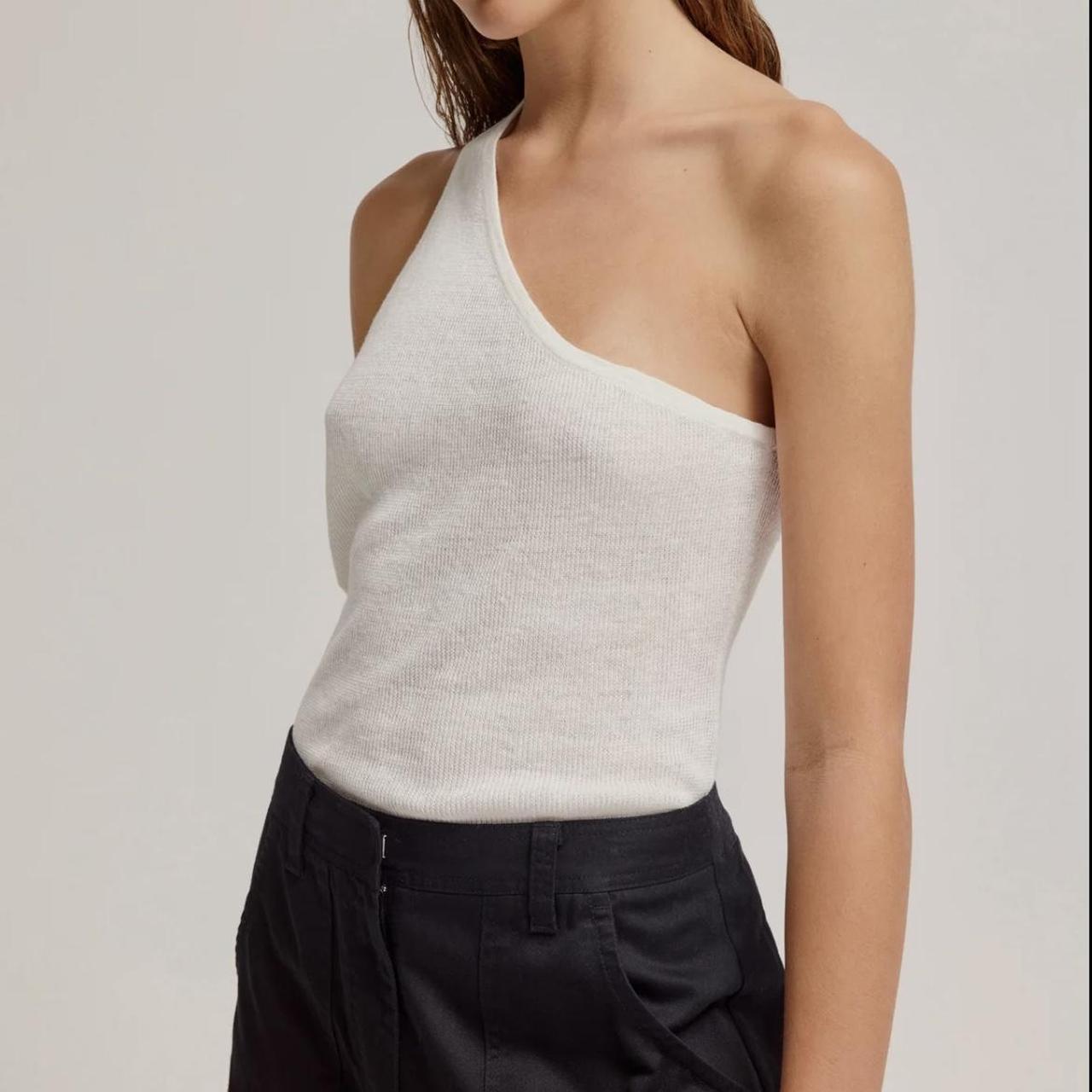 Venroy Knitted Linen Open Back Tank in black. Not... - Depop