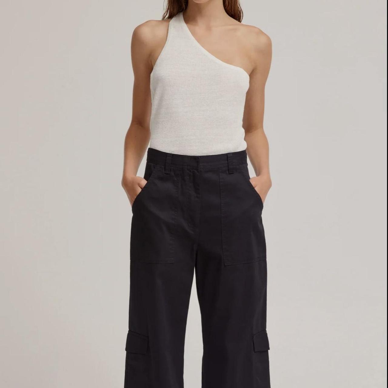 Venroy Knitted Linen Open Back Tank in black. Not... - Depop