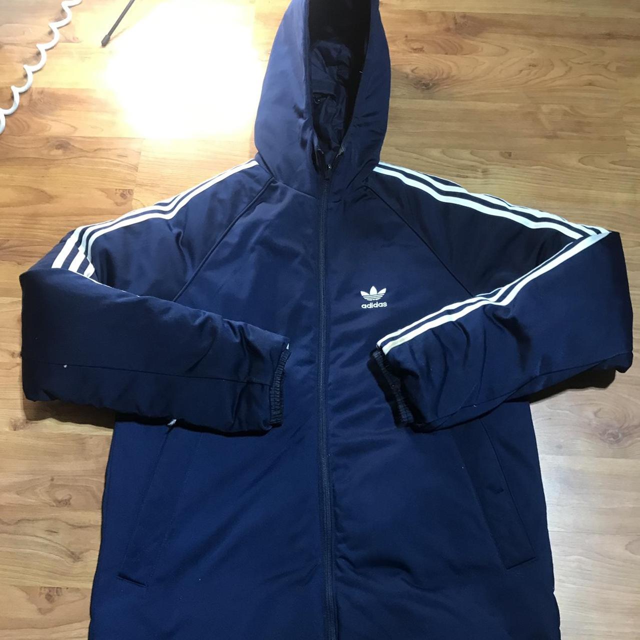 Adidas Men's Blue Coat | Depop
