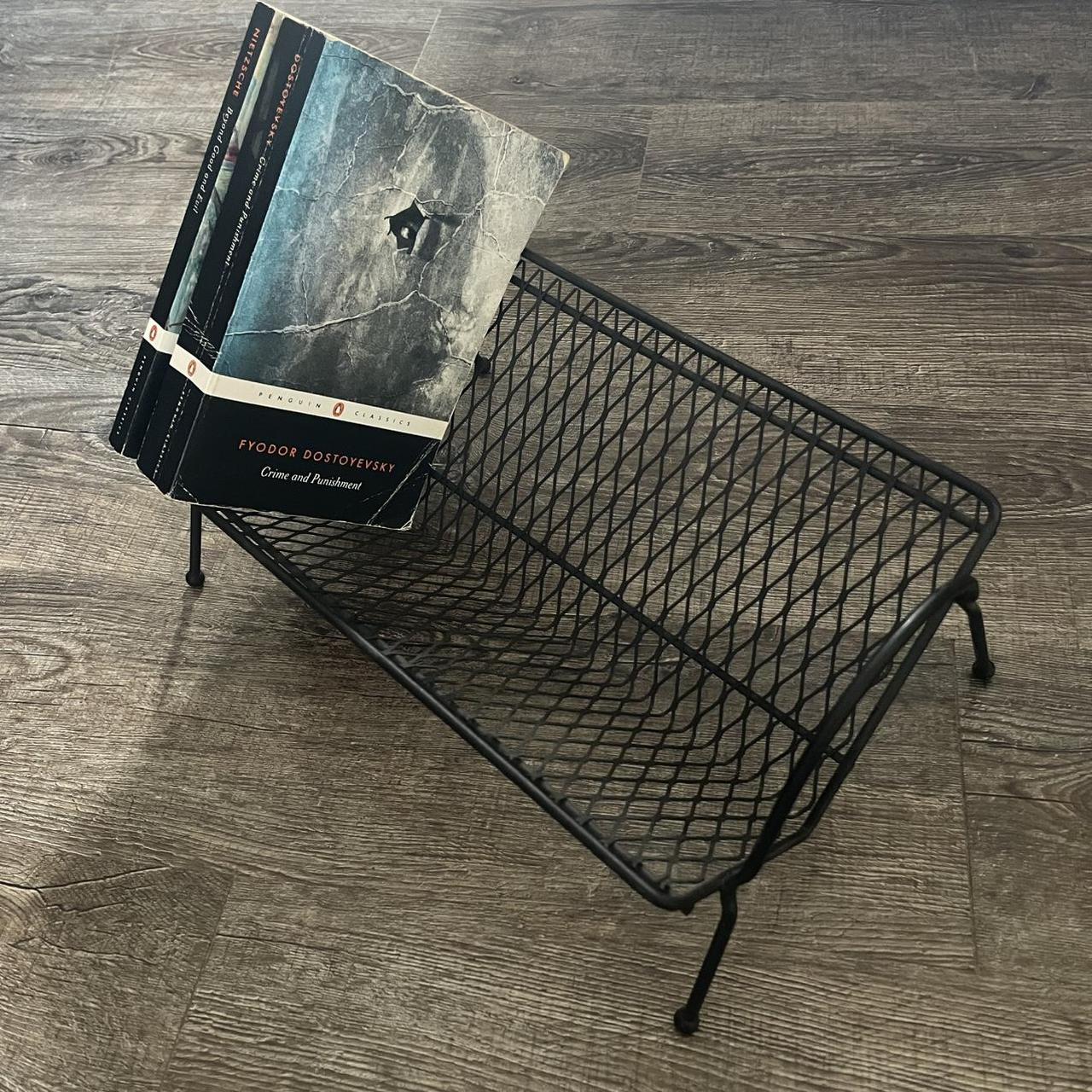 Vintage black wire metal book rack cute lil book... - Depop