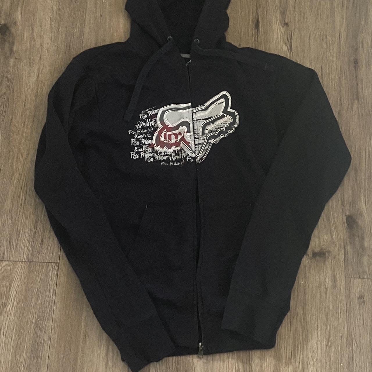 Y2K FOX RACING ZIP UP HOODIE IN A SIZE SMALL ONLY... - Depop