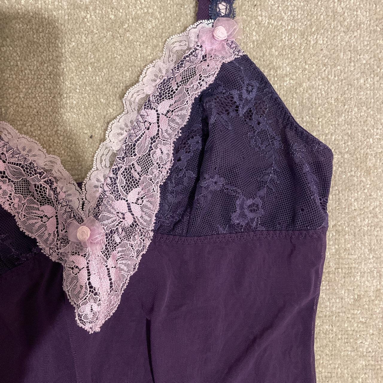 The most gorgeous dark purple sheer lace cami top!... - Depop