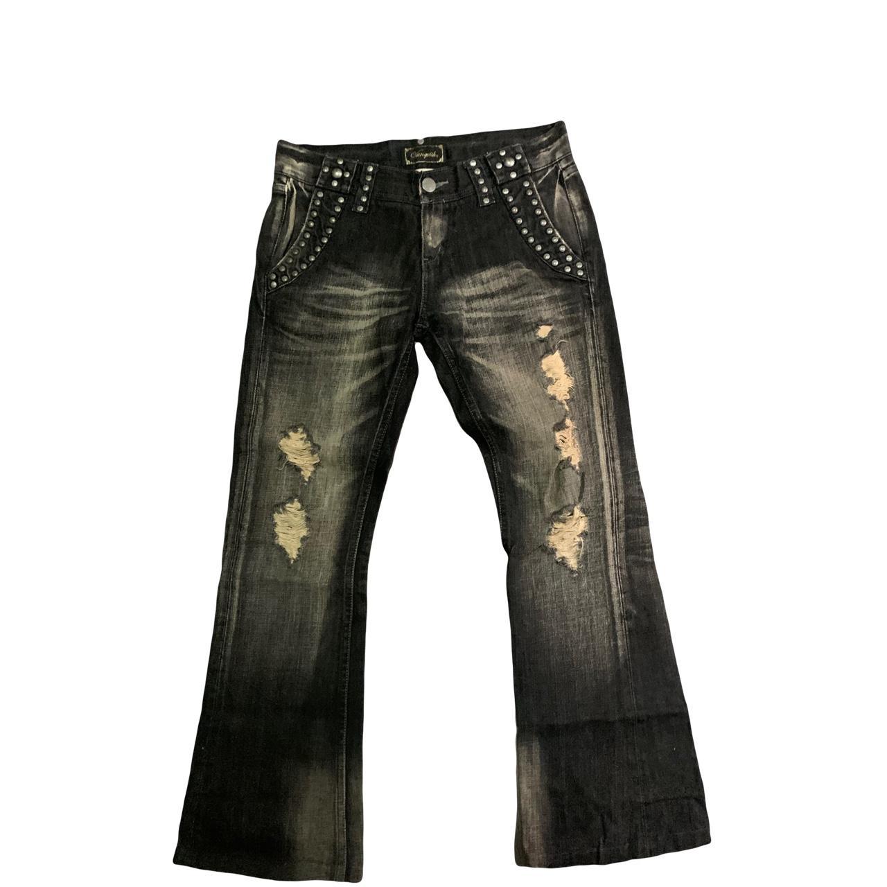 Rare Vanquish flared studded jeans size... - Depop