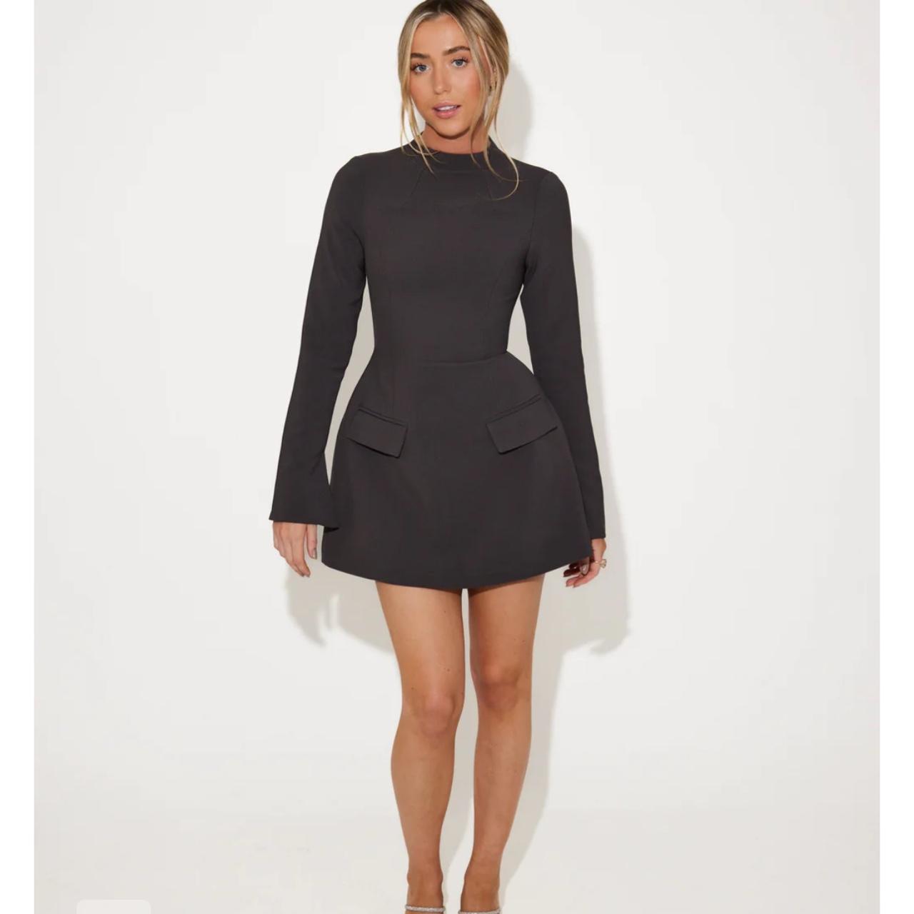 ODD MUSE ULTIMATE MUSE SPLIT SLEEVE MINI DRESS SLATE... - Depop