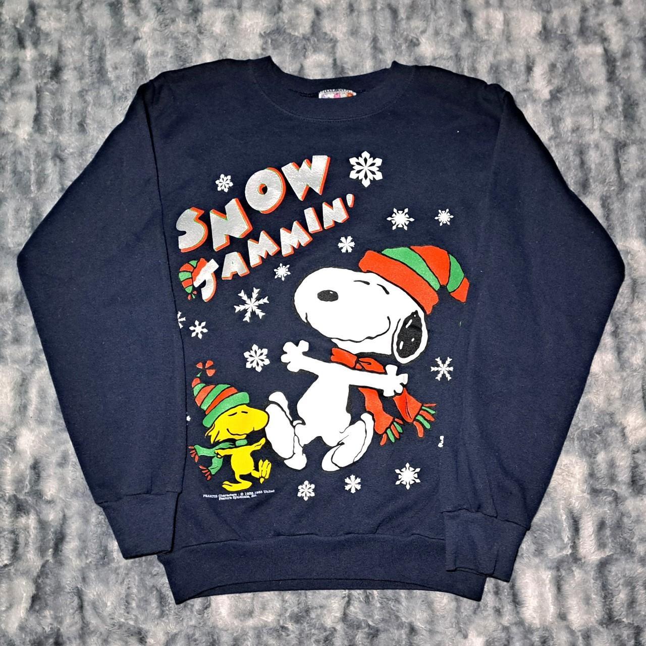Vintage Snoopy Christmas Sweatshirt Snow... - Depop