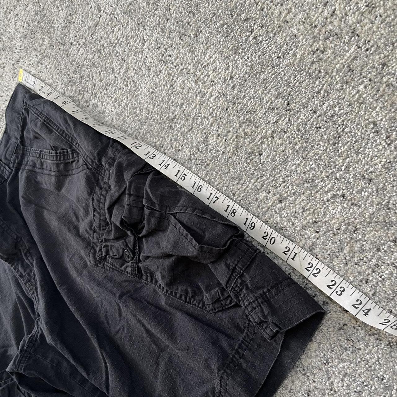 baggy black cargo jorts grunge mall goth y2k skater... - Depop