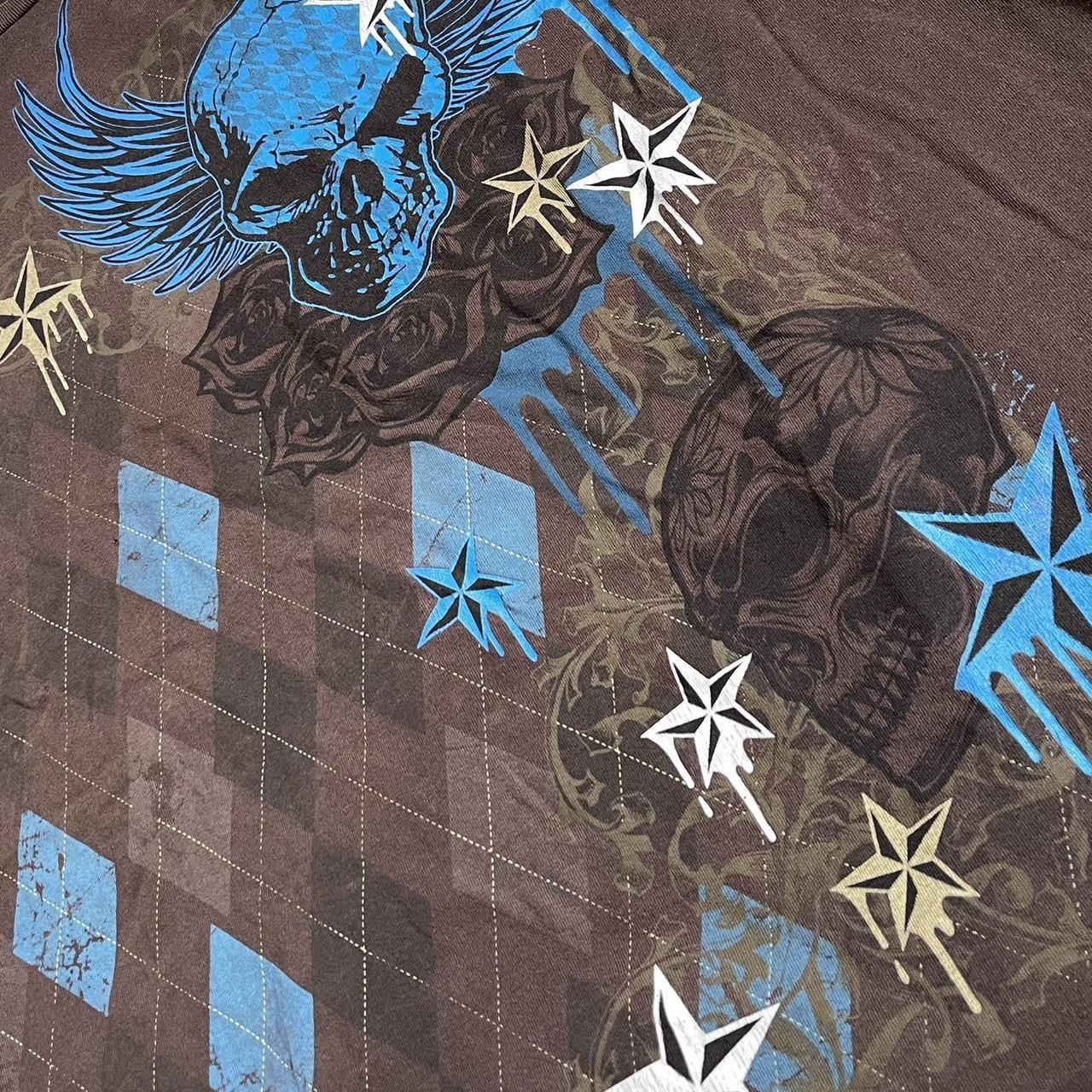 stars & skulls skater t-shirt vintage y2k cyber... - Depop