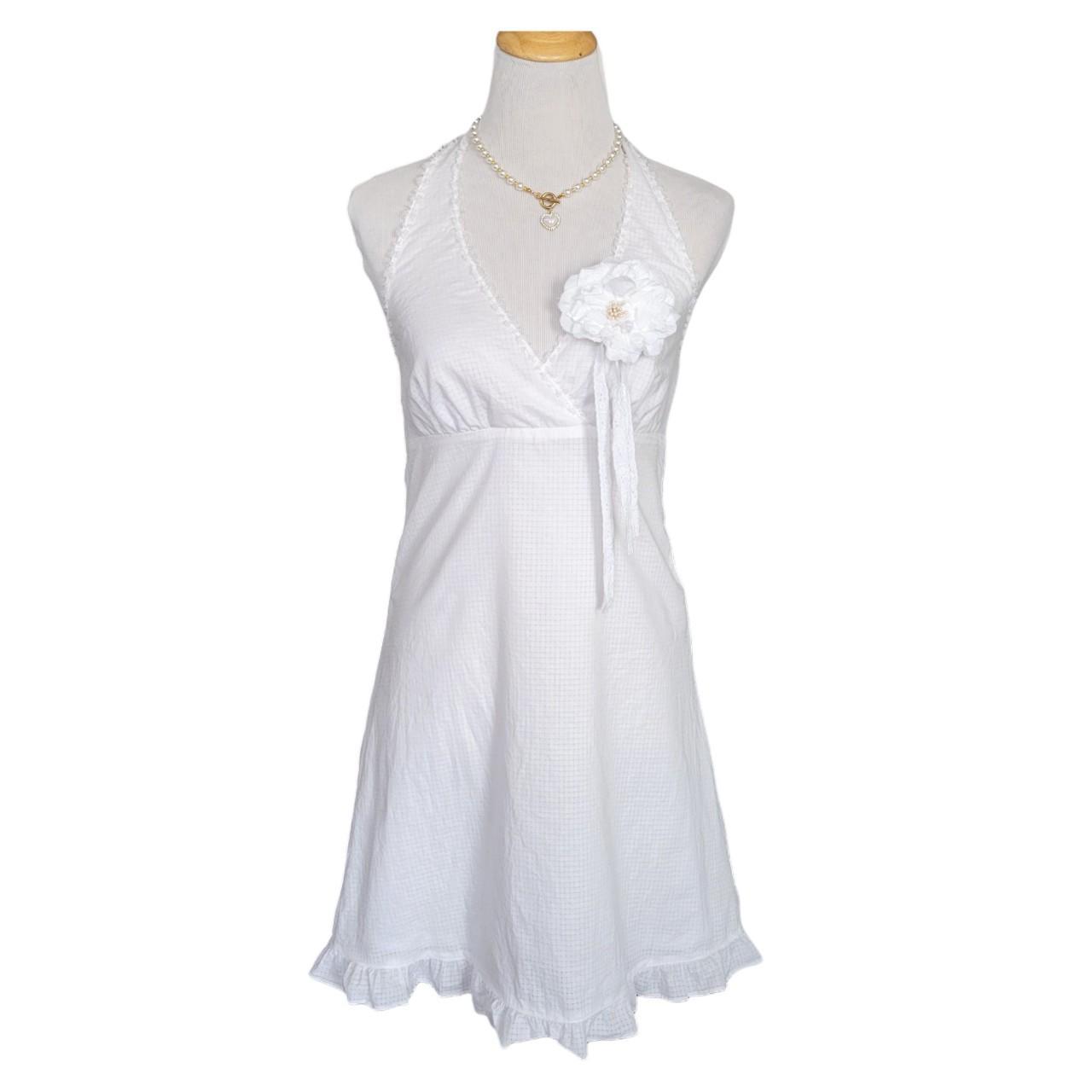 vintage liz lisa halter cotton dress size xs / s... - Depop