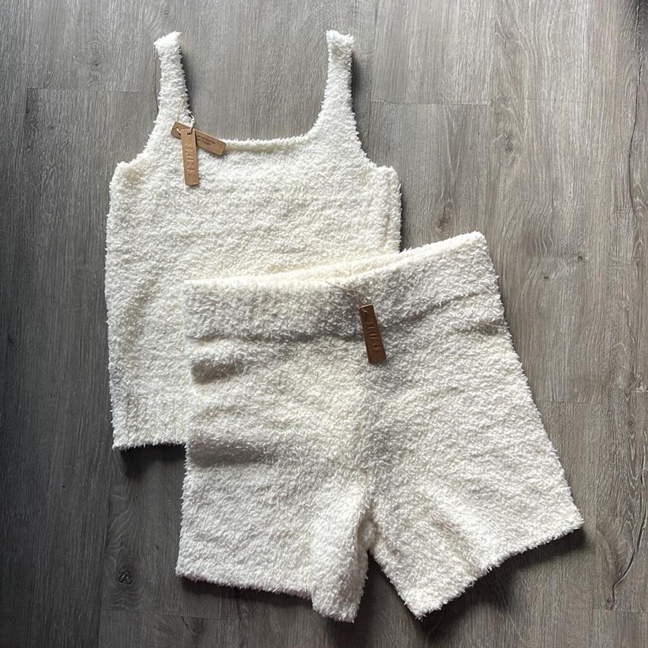 Skims Women's White and Cream Pajamas | Depop