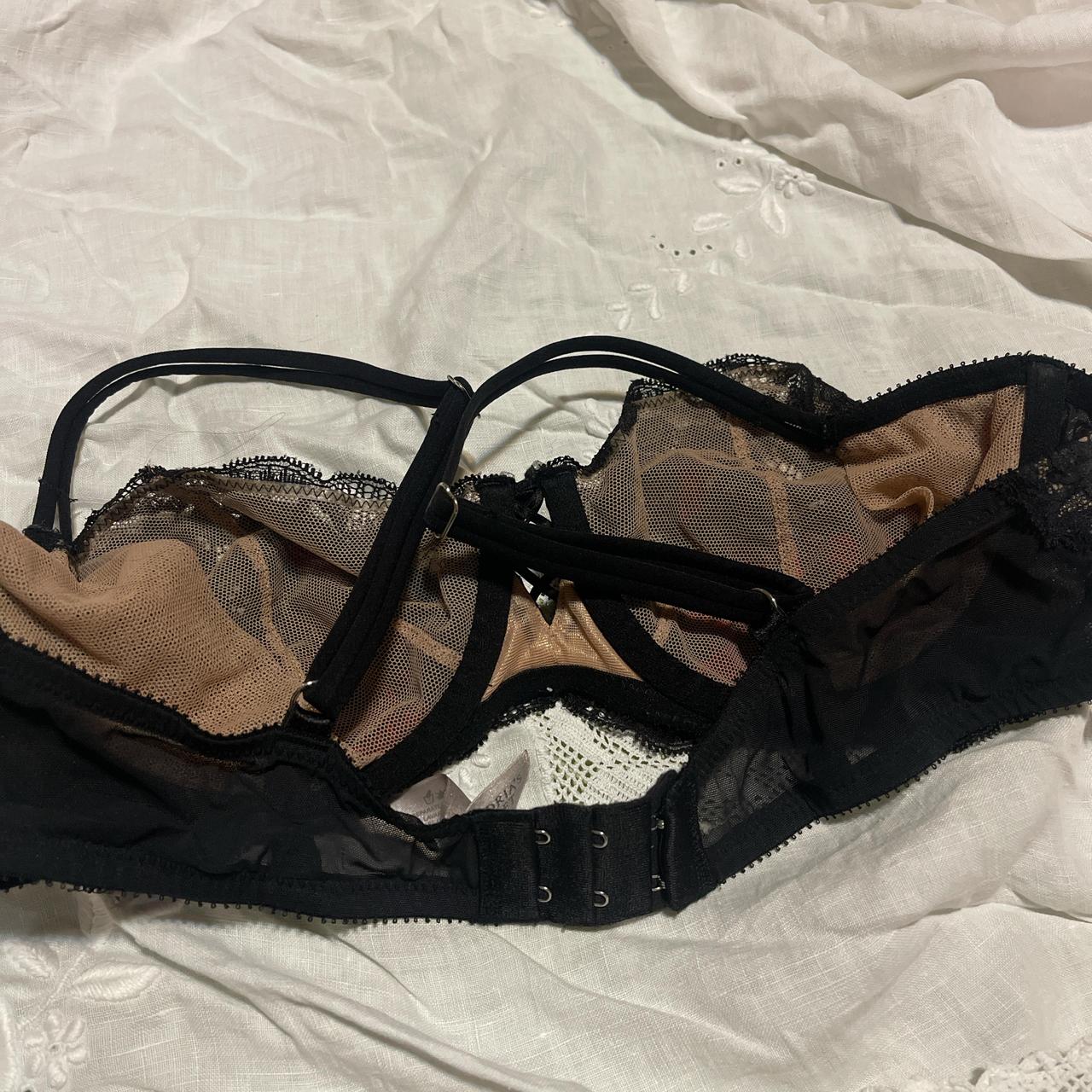 36C Victoria Secret black and red lace bra with... | Depop