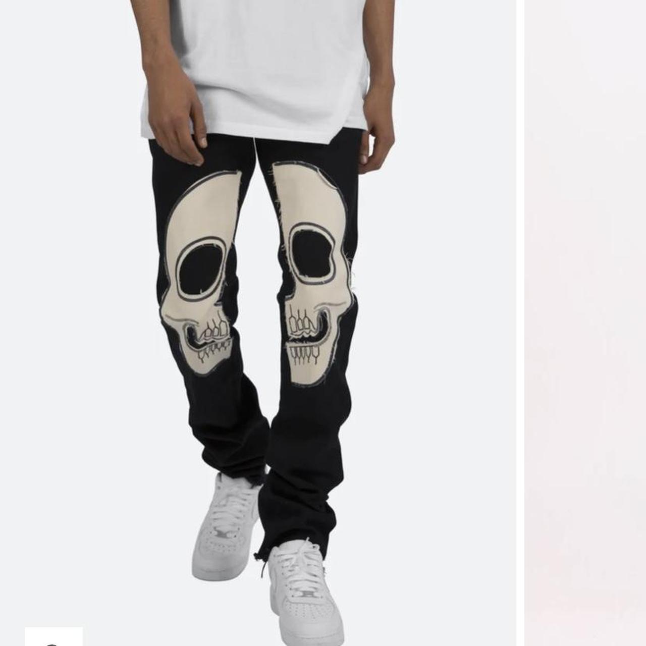 DENIM SKELETON SKULL JEANS🔥 Selling for cheap ,... - Depop
