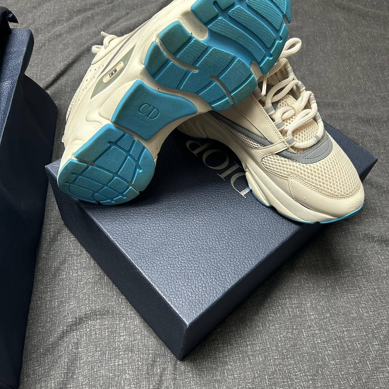 Dior B22 White Silver Blue Size 42 Only worn a few... - Depop