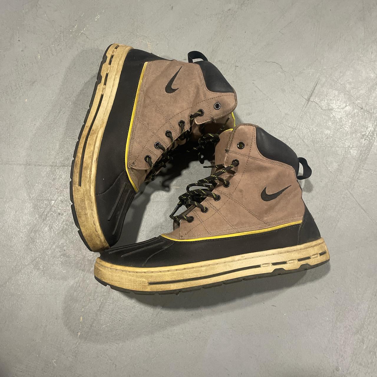 Vintage Nike ACG brown and black duck boots... | Depop