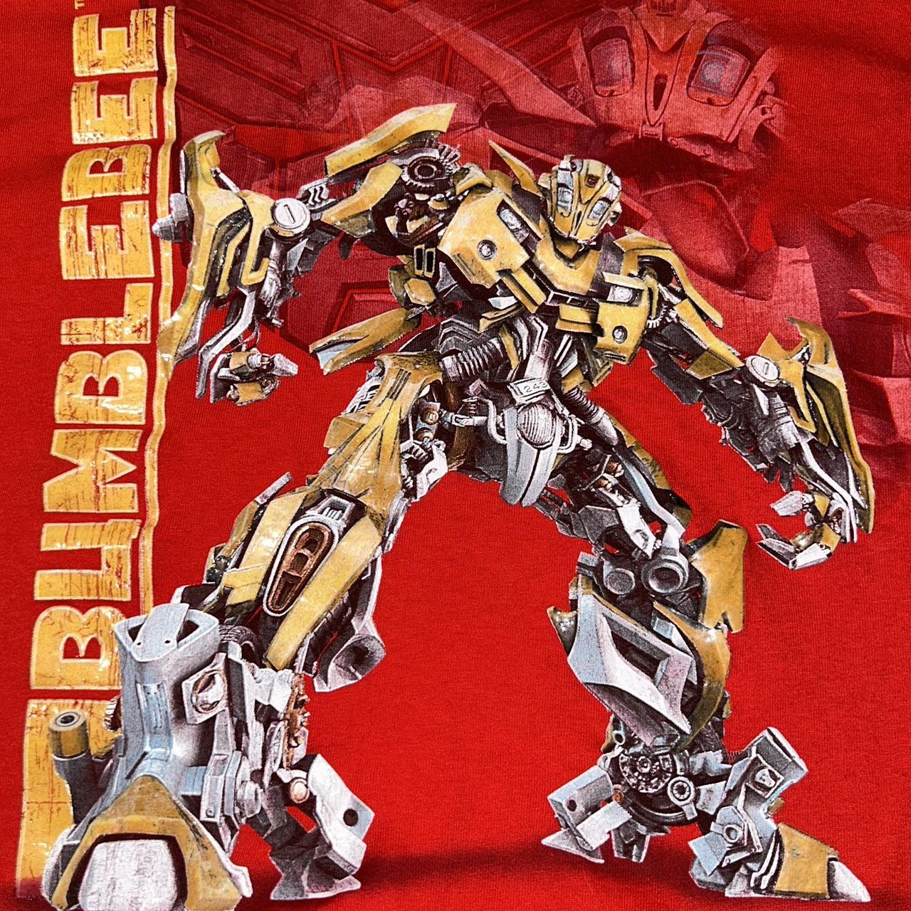 Bumblebee movie promo tee in red and yellow... - Depop