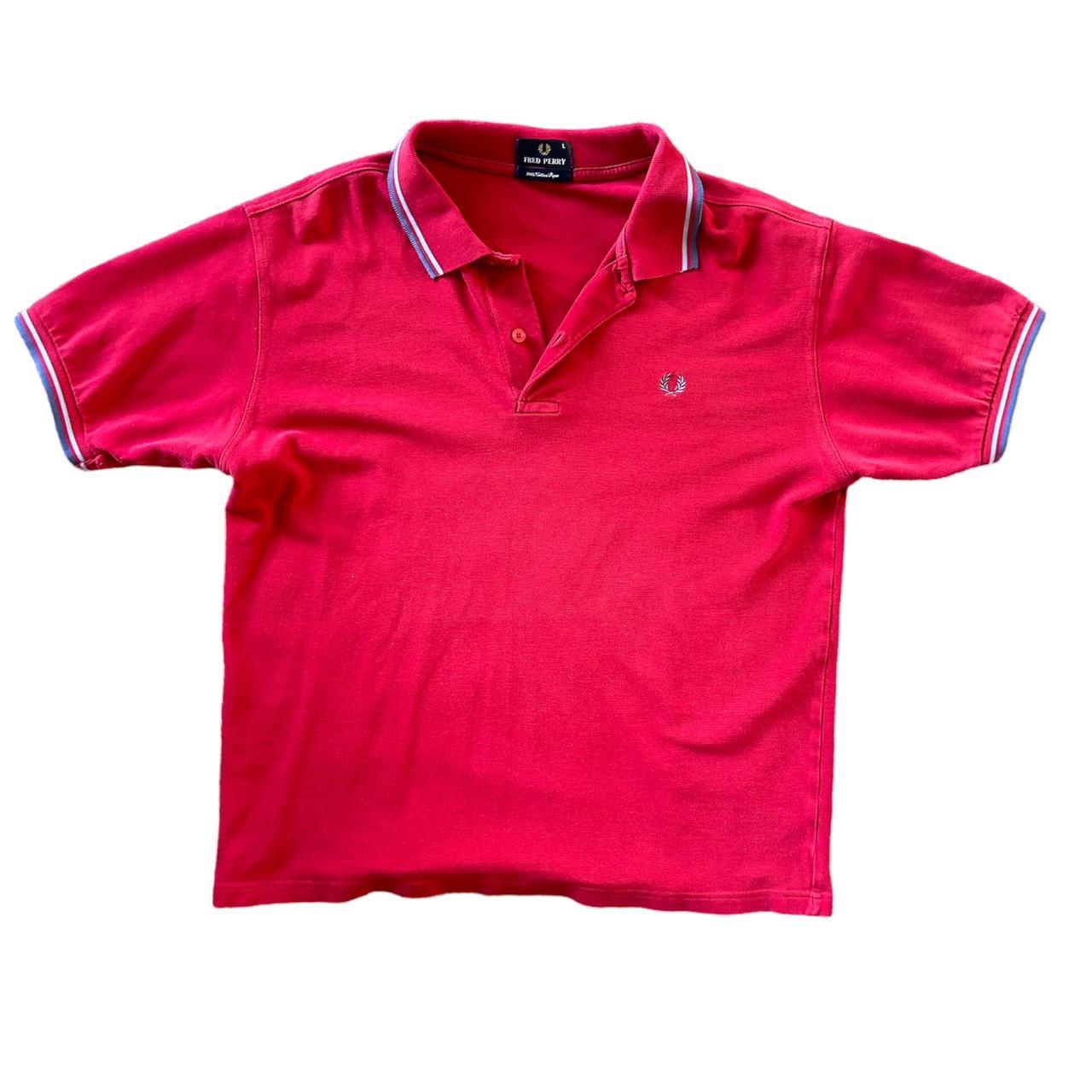 Red Fred Perry polo Size large but fits like a... - Depop