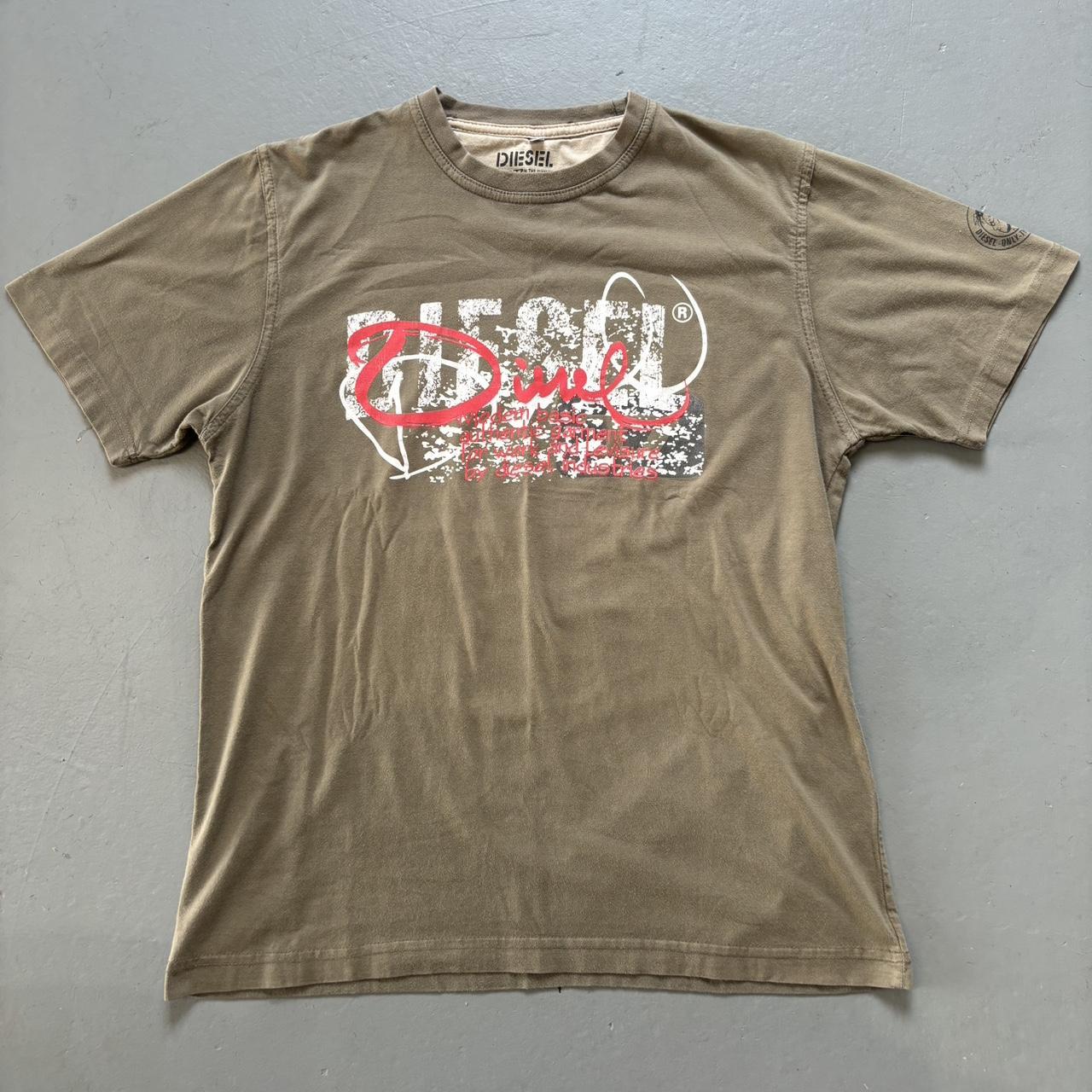 Diesel Tee Army green Length: 26.5in Sleeve:... - Depop